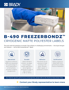 FreezerBondz Cryogenic Matte Polyester Labels with Vial Top for B33 ...