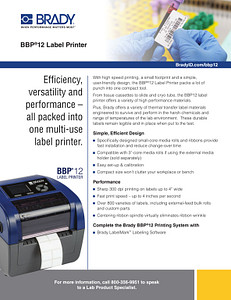 BBP12 Label Printer - Brady Part: BBP12-US | Brady | BradyID.com