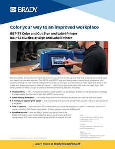 BBP35 Multi-Color Sign and Label Printer with Workstation Safety and ...