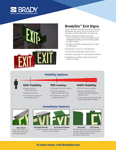 BradyGlo Exit Sign - Wall Mount - Brady Part: 145486 | Brady | BradyID.com