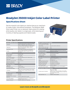 BradyJet J5000 Color Label Printer - Brady Part: J5000 | Brady ...