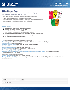Isolation Blind Tags - Brady Part: 132423 | Brady | BradyID.com
