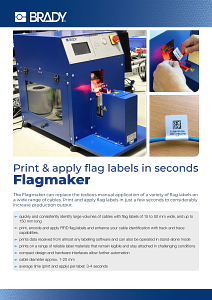 FLAGMAKER Printer: Accurate Labelling for Cable Identification - Brady ...