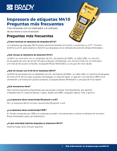 M410 Label Printer EU - Brady Part: M410-EU | Brady | Brady.eu