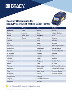 BradyPrinter M611 Mobile Label Printer - Brady Part: M611-AM-BT-W | Brady | BradyID.com