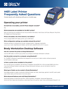 M611 Bluetooth Label Printer - Brady Part: M611 | Brady | BradyCanada.ca