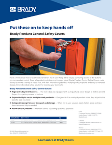 Pendant Control Safety Cover - Brady Part: 150587 | Brady | BradyID.com.sg