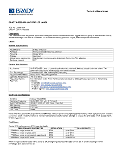 Glossy White Polyester RFID LED Label - Brady Part: 312401 | Brady ...