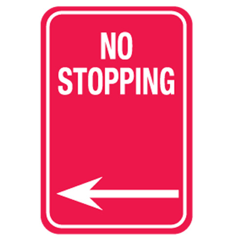 No Standing Sign - No Stopping Arrow Left - 844024 - Brady Australia