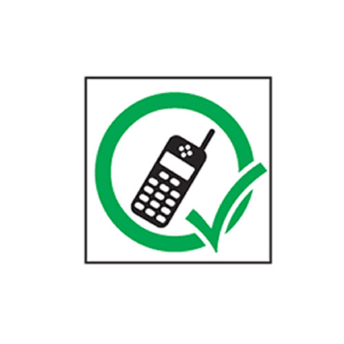 Mobile Phone Sign - H180mm x W180mm - Self Adhesive Vinyl - Mobile ...