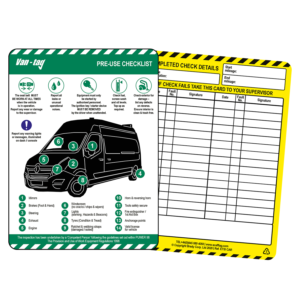 Van Tag - Brady Part: ENT-GB-ETSI-VAN | Brady | Brady.eu