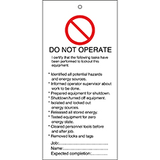 Warning Tags - Brady Part: 225415 | Brady | Brady.eu