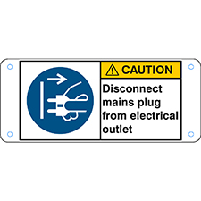ISO Safety Sign - Disconnect mains plug from electrical outlet | Brady ...