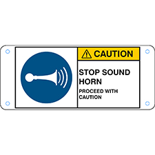 ISO Safety Sign - Sound horn - Brady Part: 302779 | Brady | BradyID.com