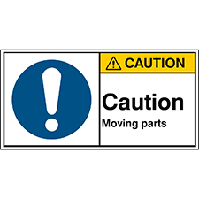 ISO Safety Sign - Caution Moving parts | Brady | BradyID.com