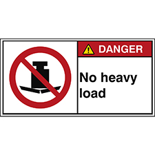 Brady Part: 302888 | ISO Safety Sign - No heavy load | www.brady.eu