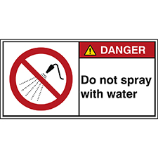 Brady Part: 302892 | ISO Safety Sign - Do not spray with water | Brady ...