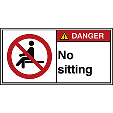 Brady Part: 302894 | ISO Safety Sign - No sitting | Brady.co.uk
