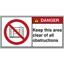 Brady Part: 302897 | ISO Safety Sign - Keep this area clear of all ...