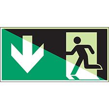 ISO Safety Sign Emergency Exit left- Safety Sign - Brady Part: 139215 ...