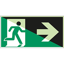 Emergency exit (right) - ISO 7010 - E002/A90 | Brady | BradyID.com