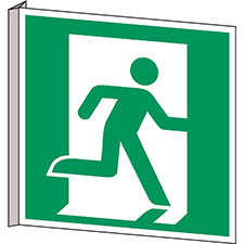 ISO Safety Double Sided L Sign - Emergency Exit Right | Brady | Brady.eu
