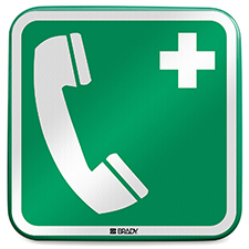 ISO Safety Sign - Emergency telephone - Brady Part: 306571 | Brady ...