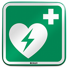 ISO Safety Sign - Automated external heart defibrillator - Brady Part ...