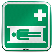 ISO Safety Sign - Stretcher - Brady Part: 306578 | Brady | BradyID.com