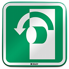ISO Safety Sign - Turn anticlockwise to open - Brady Part: 306583 ...