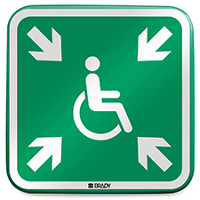 ISO Safety Sign - Evacuation temporary refuge - Brady Part: 306589 ...