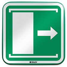 ISO Safety Sign - Door slides right to open - Brady Part: 306598 ...