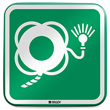 ISO Safety Sign - Lifebuoy with line and light - Brady Part: 306608 ...