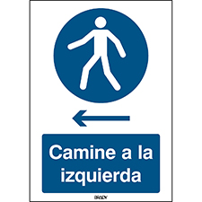 ISO Safety Sign - Use this walkway, Walk left - Brady Part: 307538 ...
