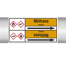 Marqueurs en rouleau continu, avec pictogrammes - Méthane - Brady Part ...