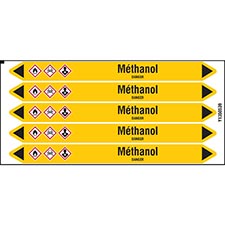Individuele leidingmerkers op kaart met geperforeerde pijlen, met ...