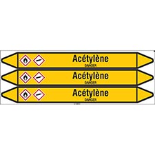 Individuele leidingmerkers op kaart met geperforeerde pijlen, met ...