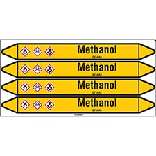 Individuele leidingmerkers op kaart met geperforeerde pijlen, met ...