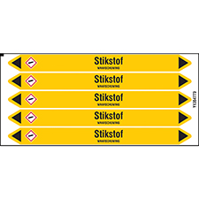 Individuele leidingmerkers op kaart met geperforeerde pijlen, met ...
