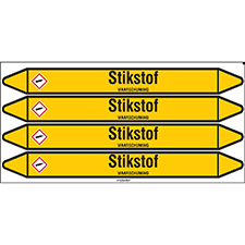 Individuele leidingmerkers op kaart met geperforeerde pijlen, met ...