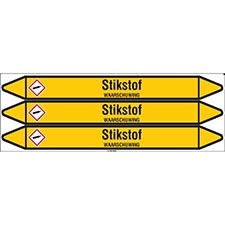 Individuele leidingmerkers op kaart met geperforeerde pijlen, met ...