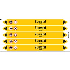 Individuele leidingmerkers op kaart met geperforeerde pijlen, met ...