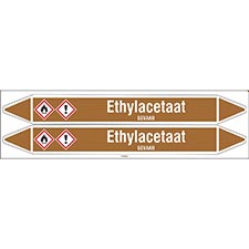 Individuele leidingmerkers op kaart met geperforeerde pijlen, met ...