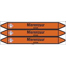 Individuele leidingmerkers op kaart met geperforeerde pijlen, met ...