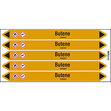 Butene Pipe Markers on a Card | Brady | Brady.eu