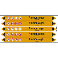 Ammonia Gas Pipe Markers on a Card | Brady | Brady.eu