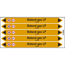 Natural Gas LP Pipe Markers on a Card | Brady | Brady.eu