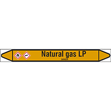 Natural Gas LP Linerless Pipe Markers on a Roll | Brady | Brady.eu