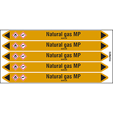 Natural Gas MP Pipe Markers on a Card | Brady | Brady.eu