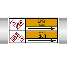 Roll form Pipe Markers with liner, with pictograms - Gas - Brady Part ...